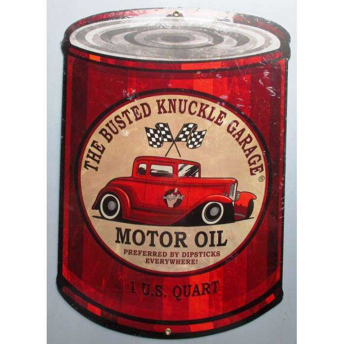 plaque tole épaisse bidon d'huile busted hot rod motor oil