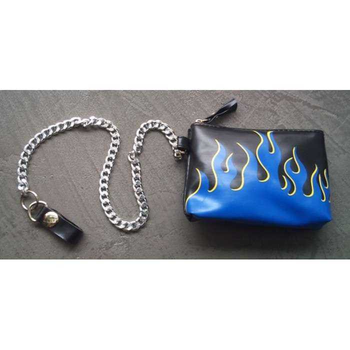 purse black flames flamming blue man woman