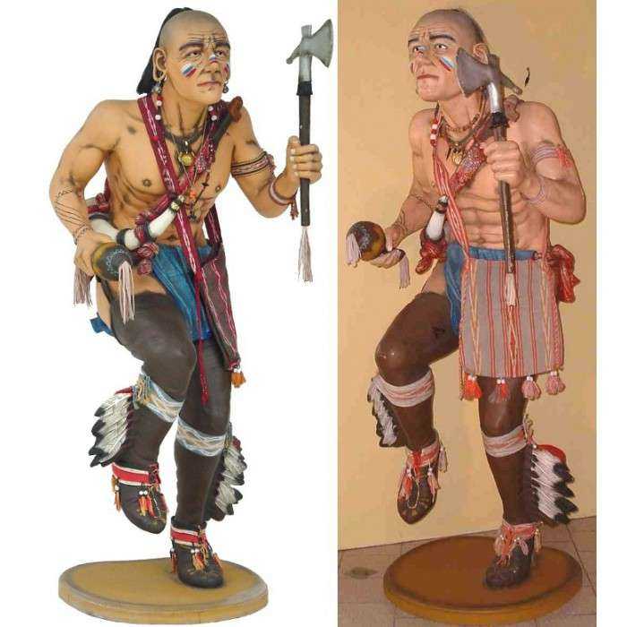 Giant Indian statue with a life-size axe Deco Bar USA