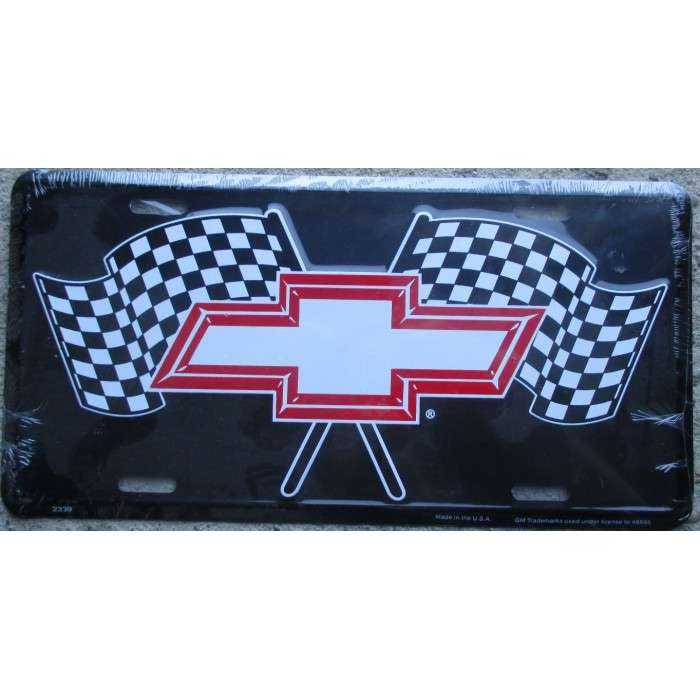 Chevy Drapeau Chevrolet checkerboard license plate