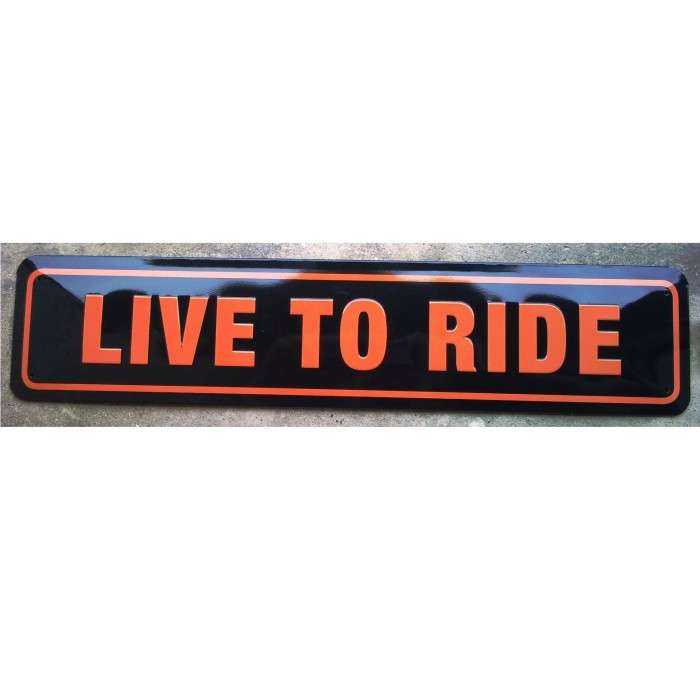 Live to ride plate domed deco biker tole poster usa loft