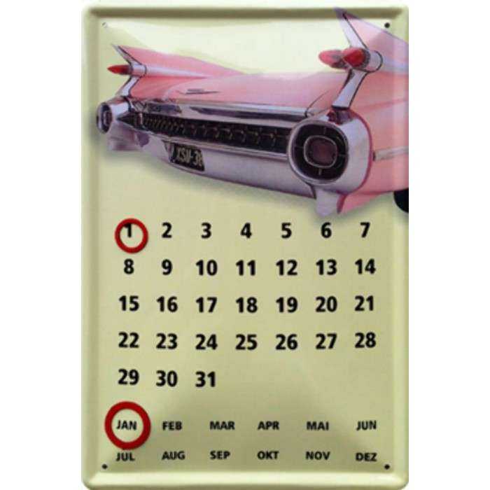 Cadillac Perpetual Calendar Plate 30cm Tole Deco Office
