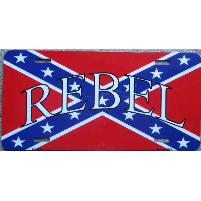 license plate Rebel flag + Tole Deco writing