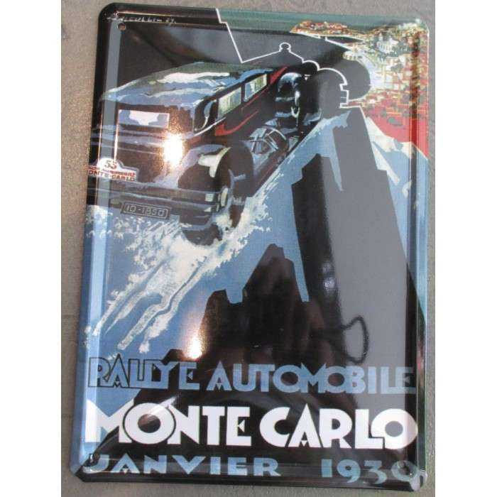 Plate 15x21 cm Monte Carlo January 1930 Car rally