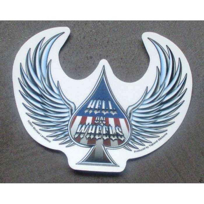 Winged Ace of Spades sticker Hell on wheels Sticker Biker US