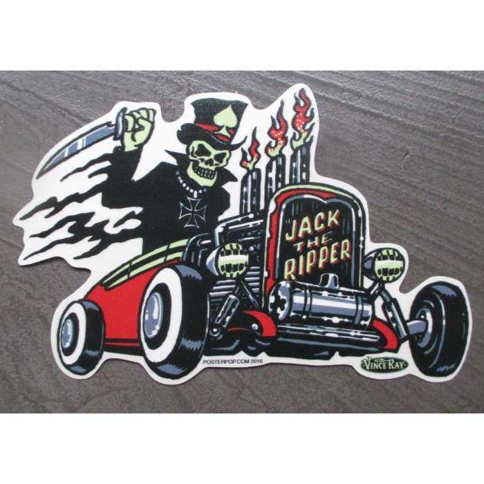 sticker hot rod jack the ripper death sticker rockab