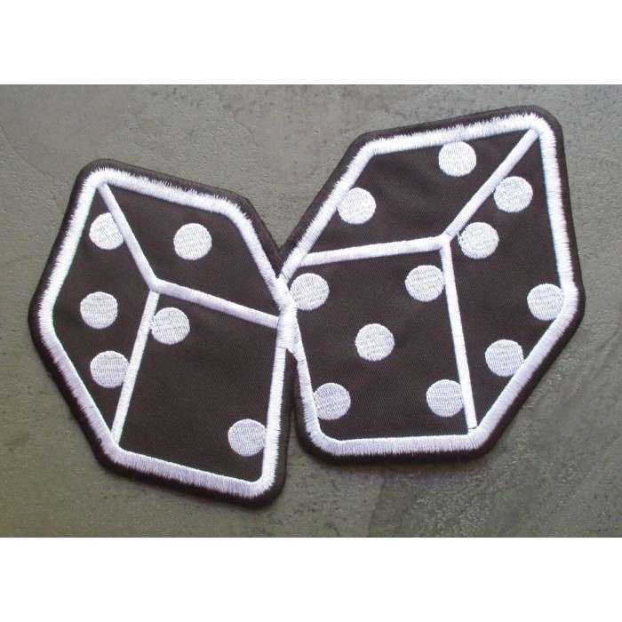 Big patch dice black and white back jacket 20cm Badge chance