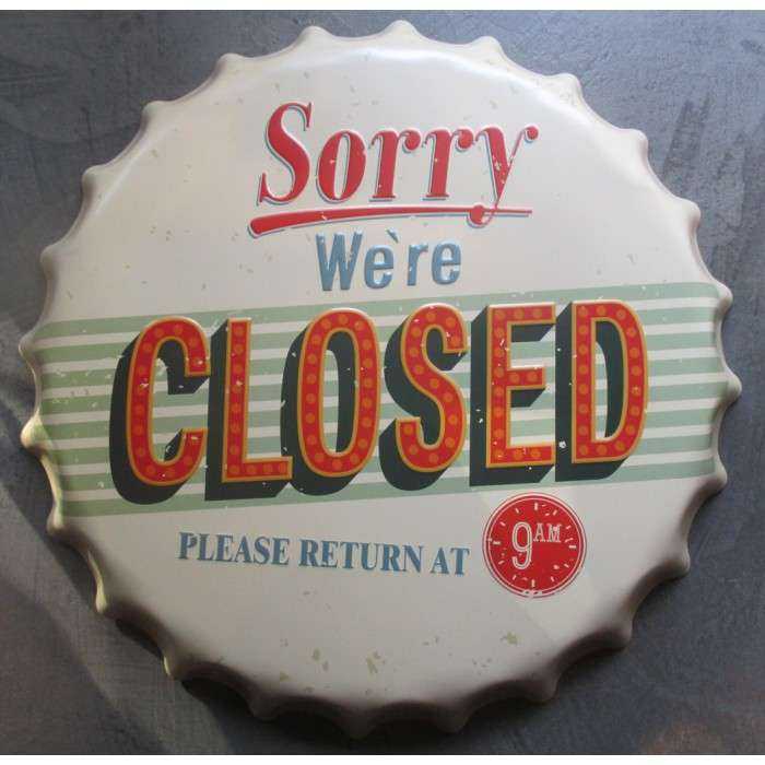 Capsule plate closed ideal restaurant 40cm tole deco metal diner bar loft