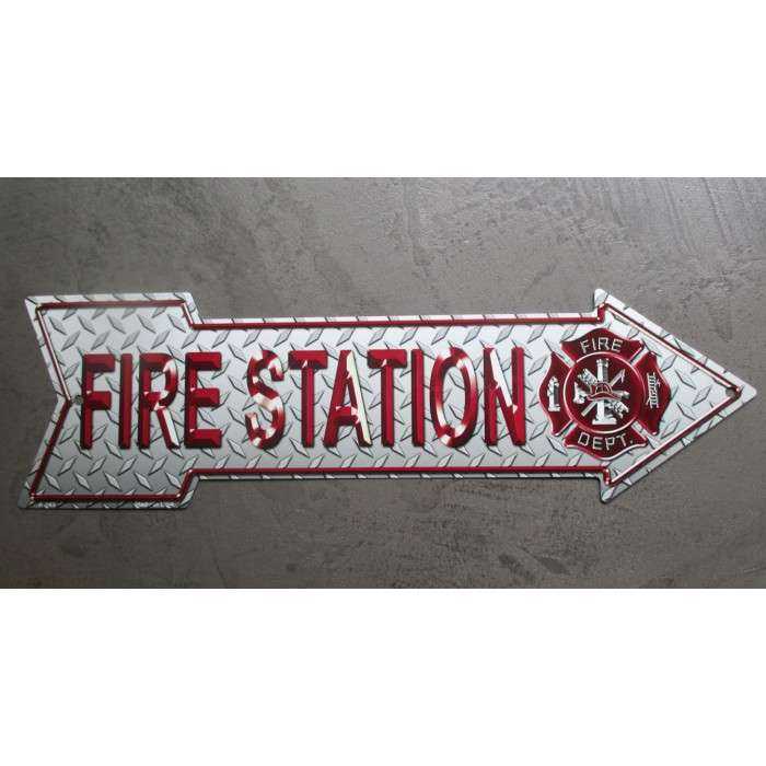 plate fleche fire station plate imitation alus streaked usa tole poster ...