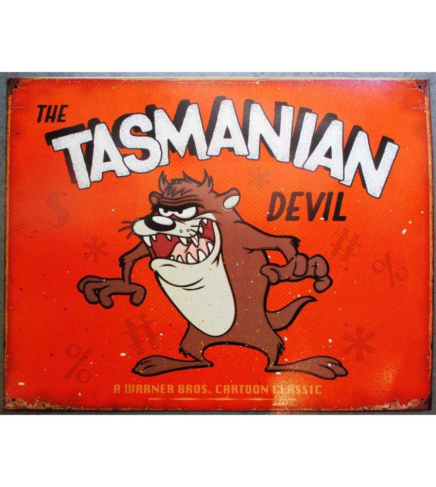 Taz Tasmanian Devil Plate, Tasmanian Watch 41x32 Advertising Tole