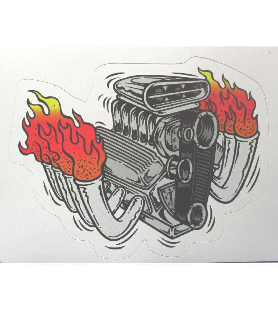 Sticker the V8 engine Big Bloc 9x7cm sticker make white