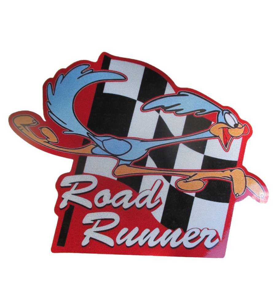 2 stickers Beep Beep Road Runner checkered 15x12 cm Reflective car sticker