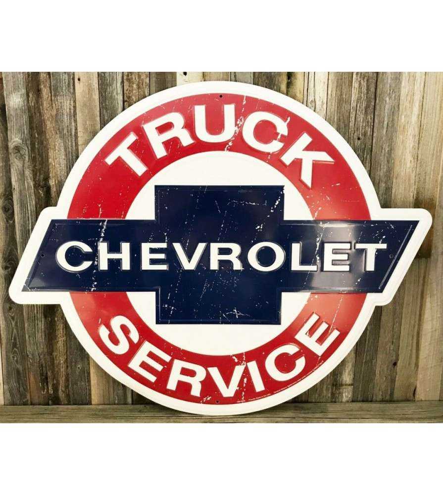 Plate Chevy Truck Service 72x58cm Tole Pub Garage Metal Chevrolet Pick Up