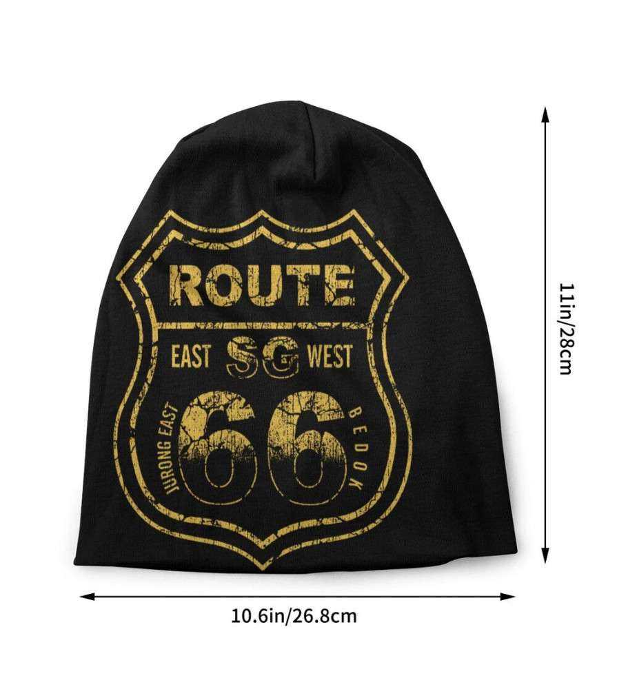 Cap logo route 66 black and golden yellow man adult woman