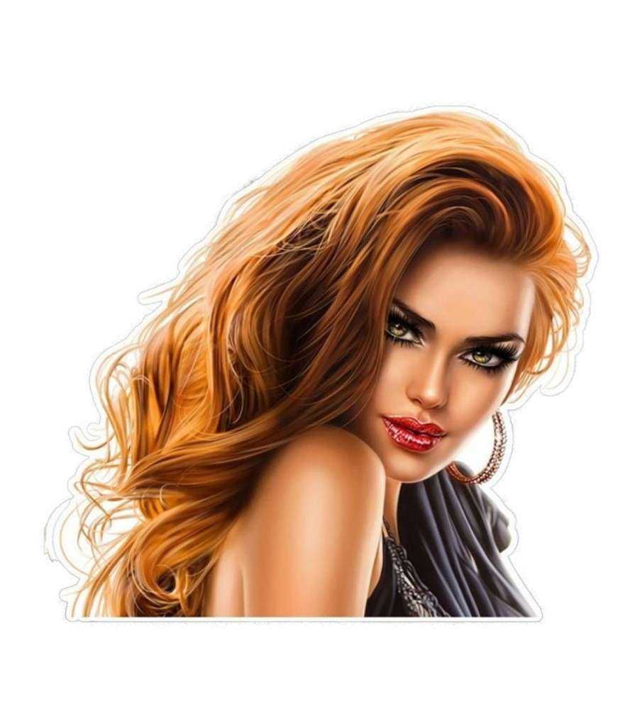 Face sticker pin up red well made up 14 x 14 cm sticker