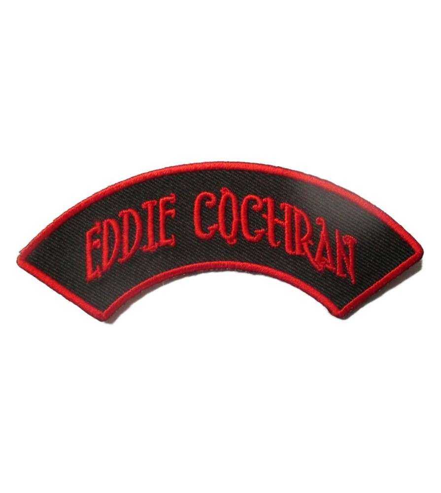 patch eddie cochran banderolle noir rouge ecusson rockabilly fan rock roll