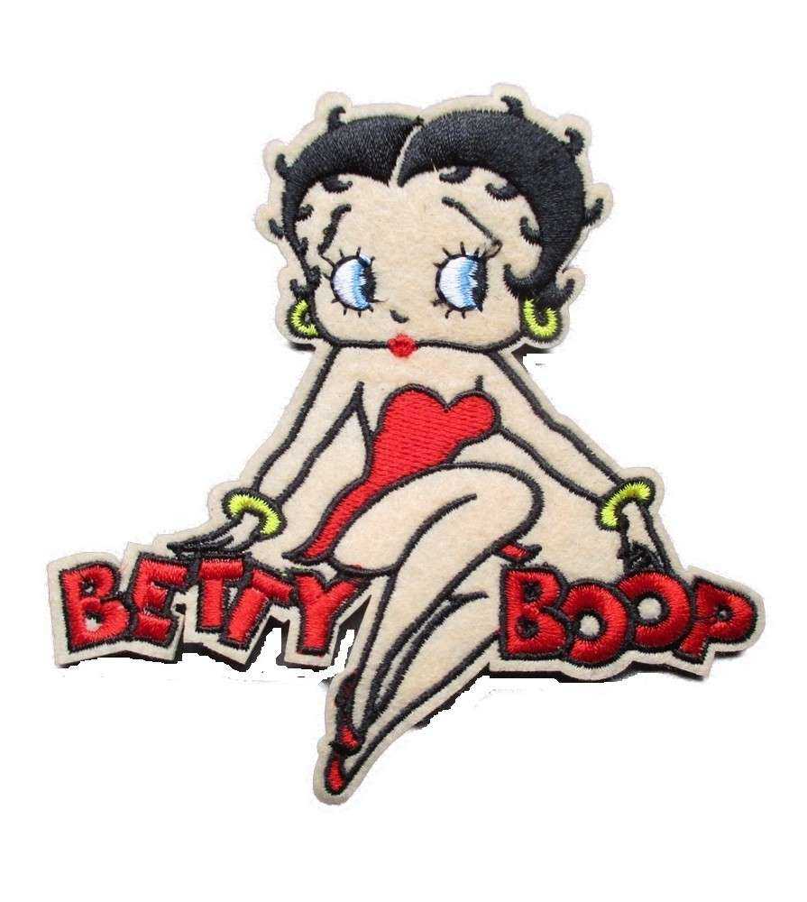 Betty Boop patch sitting on her name Thermo-adhesive red dress