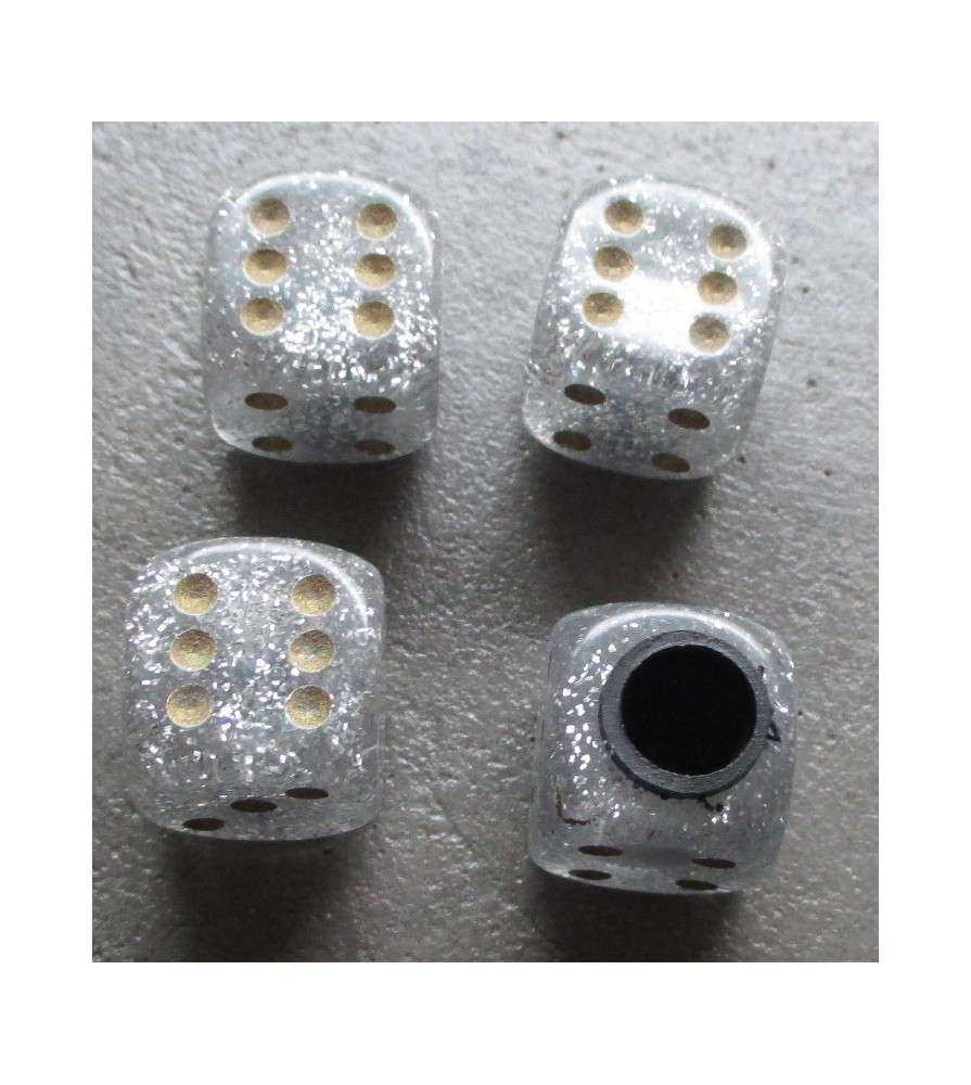Wheel valve cap (x4) of gray glitter auto motorcycle